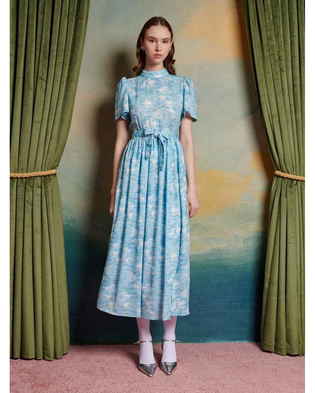 Sister Jane Enchanted Swan Print Dress in Green | Lyst