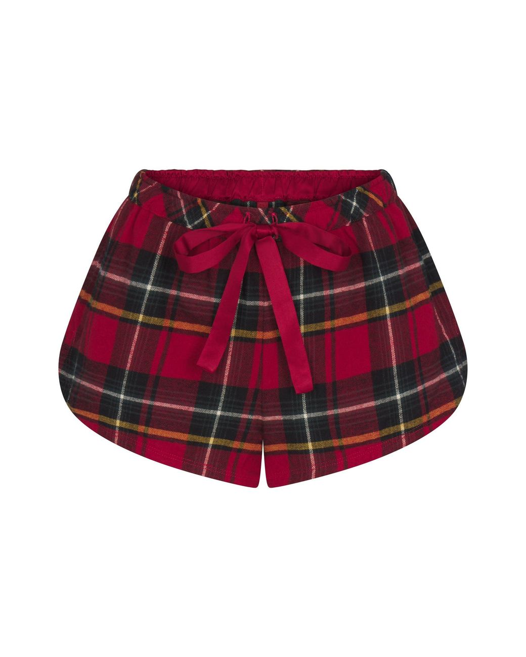 Skims Flannel Sleep Micro Short Holiday Plaid in Red | Lyst