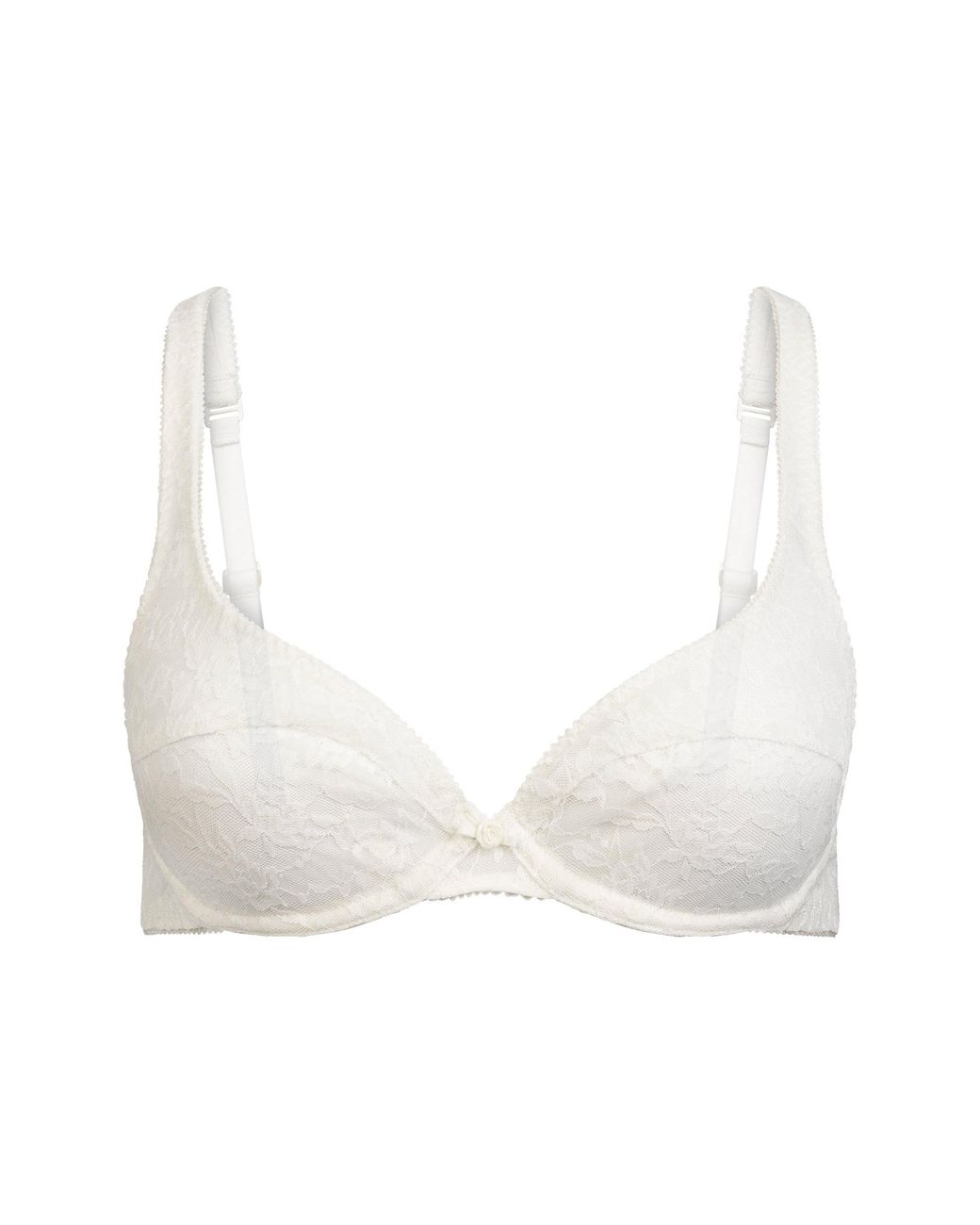 Skims Lace Unlined Bra in White | Lyst