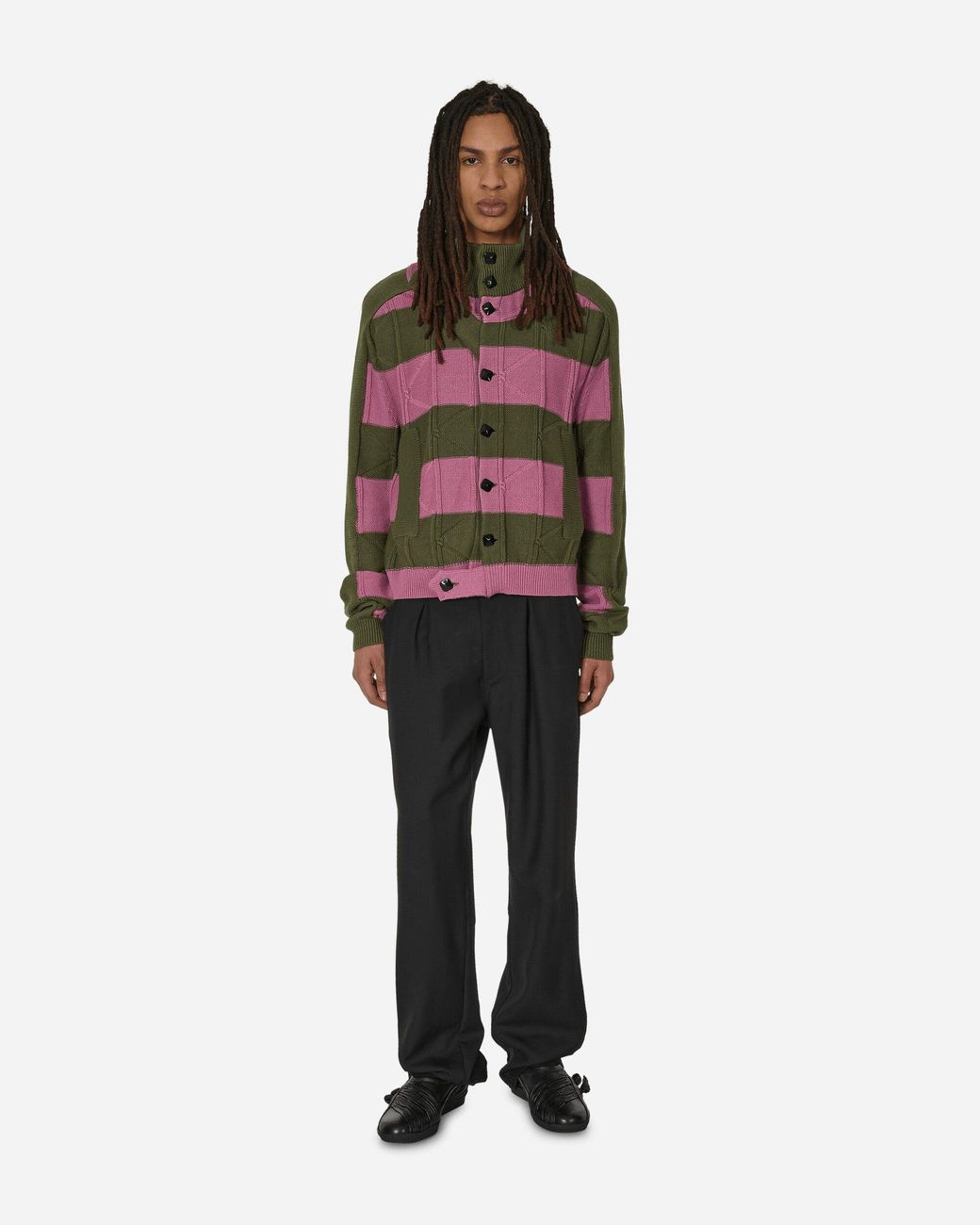 Kiko Kostadinov Merli Twinset Cardigan Khaki / Rose in Red Kiko Kostadinov Merli Twinset Cardigan Khaki / Rose in Red