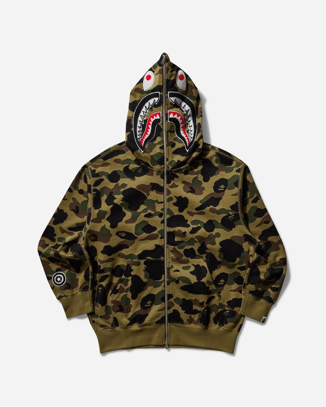 A Bathing Ape Men S 1st Camo Shark Full Zip Hoodie in Green for Men | Lyst