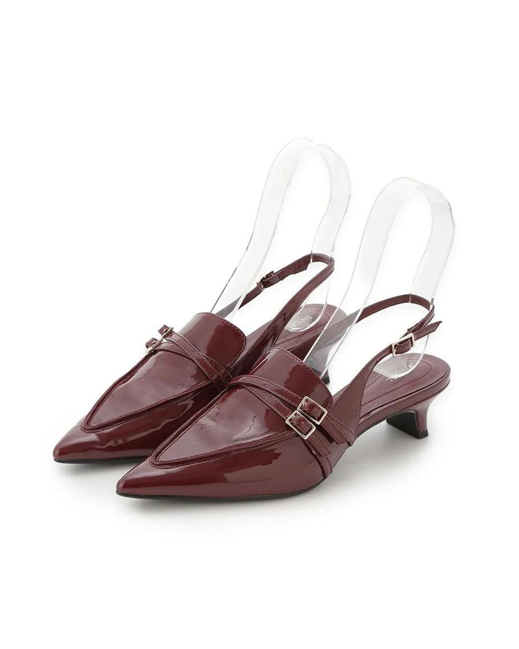 SNIDEL Low Heel Pointed Toe Slingback Pumps in White | Lyst