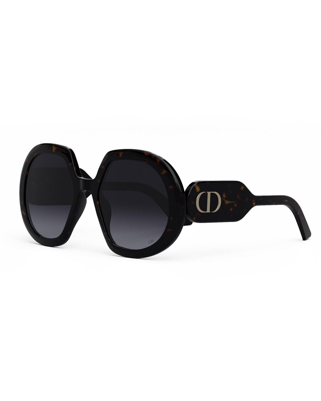 Dior Bobby Havana Oversized Round Sunglasses In Black Lyst