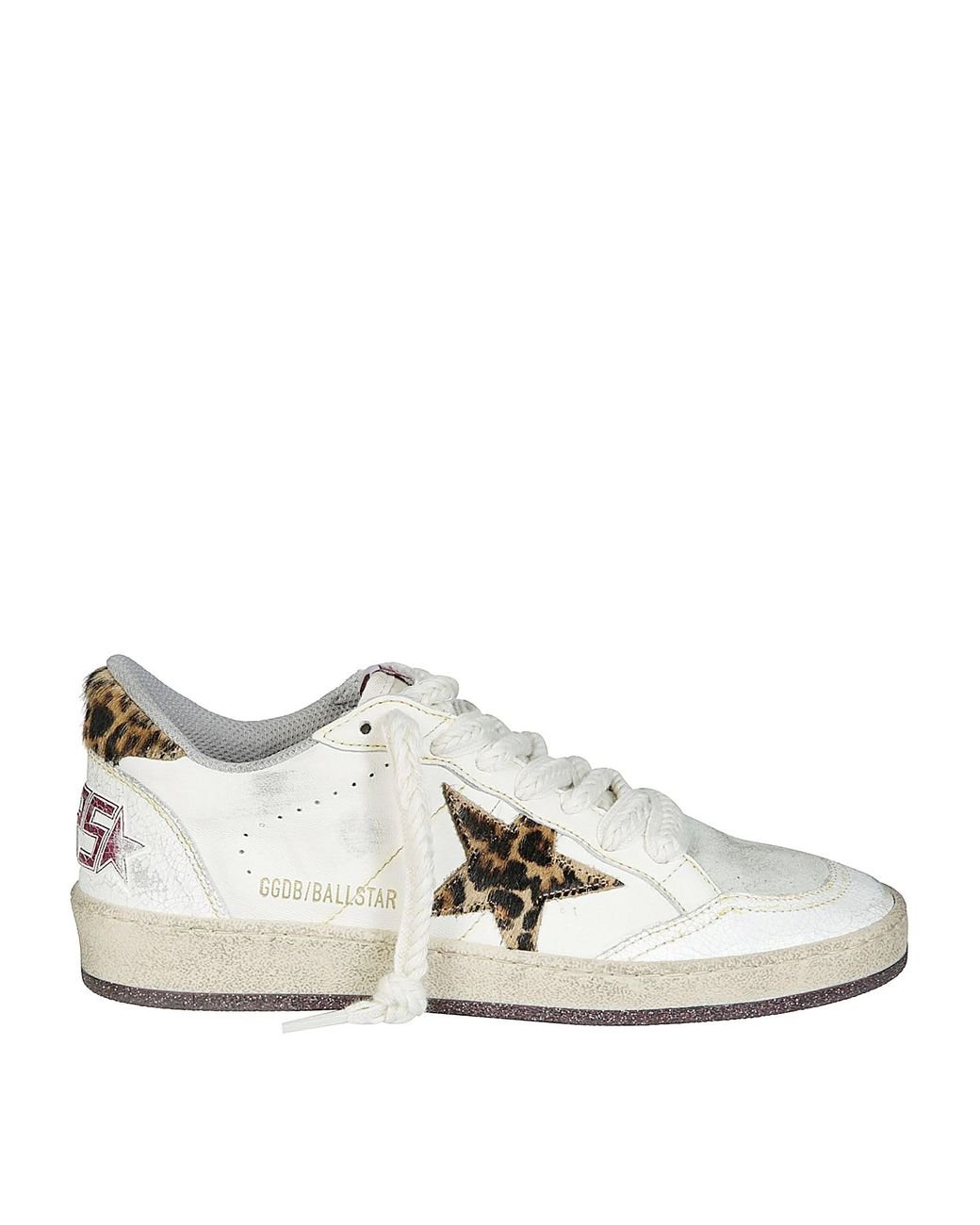 Golden Goose Ballastar Cavallino Leather Sneakers in White | Lyst