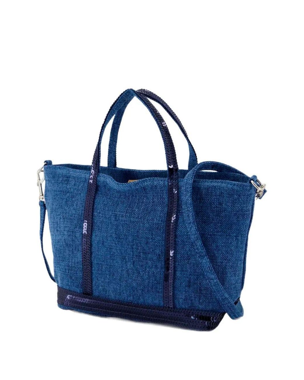 Vanessa Bruno Linen Extra Small Zipped Cabas Tote in Blue | Lyst