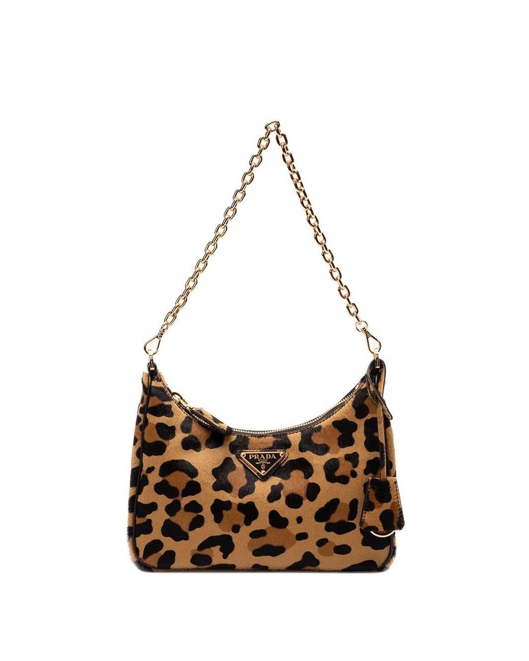 Prada Leopard Print ` Re-Edition` Bag in White | Lyst