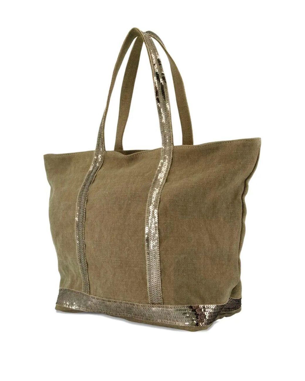 Vanessa Bruno Linen Extra Small Zipped Cabas Tote in Green | Lyst