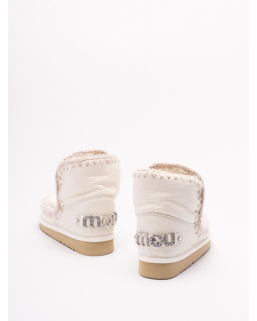 Mou 'Eskimo 18 Rhinestones Logo' in White | Lyst