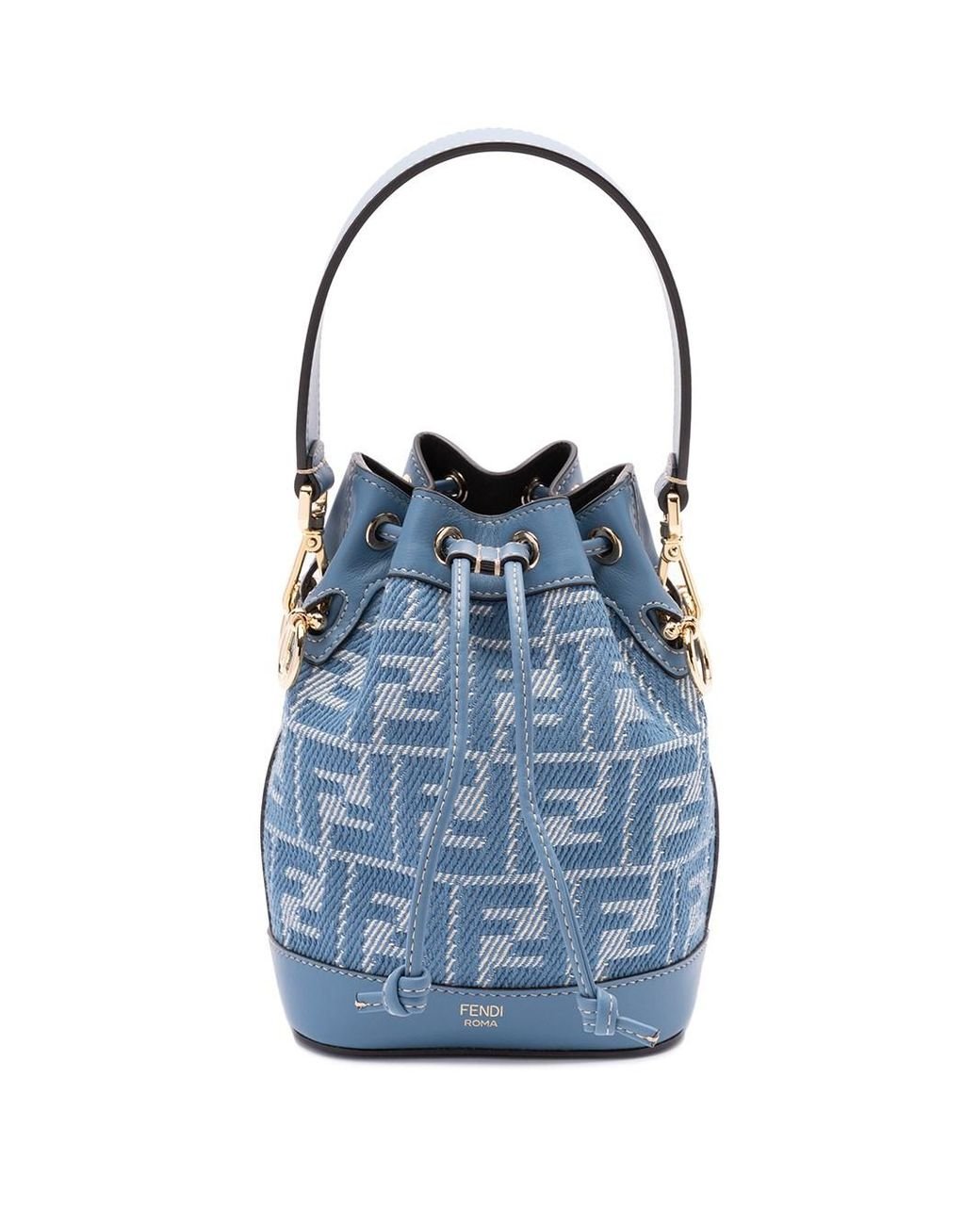 Fendi 'Ff' Mini 'Mon Tresor' Bucket Bag in Blue | Lyst