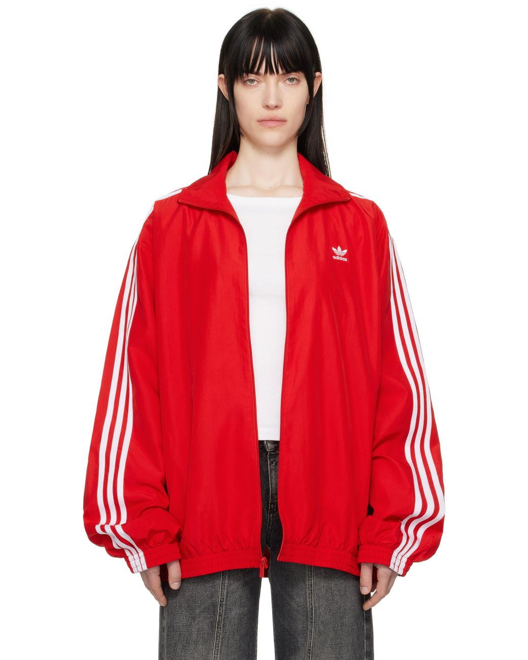 adidas Originals Adilenium Season 3 Oversized Track Jacket in Red | Lyst UK