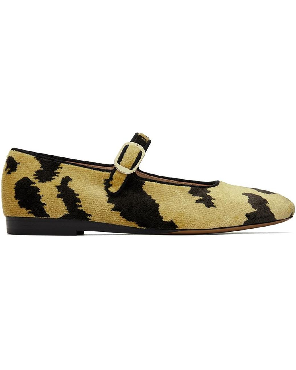 Le Monde Beryl Tiger Print Bevilacqua Velvet Ballerina Flats in Black ...