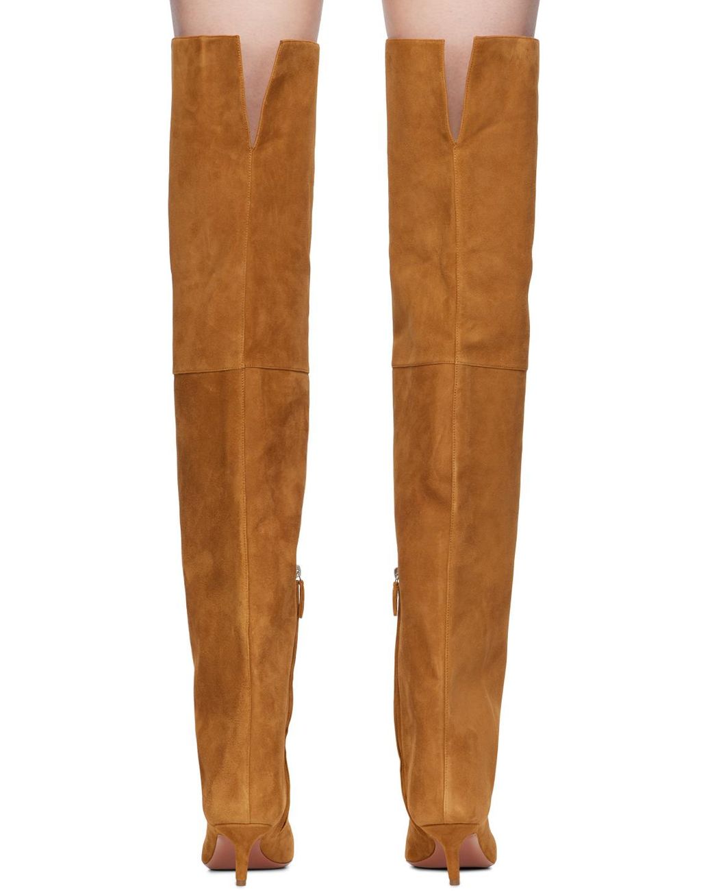 AMINA MUADDI Tan Fiona Thigh High Boots in Brown | Lyst