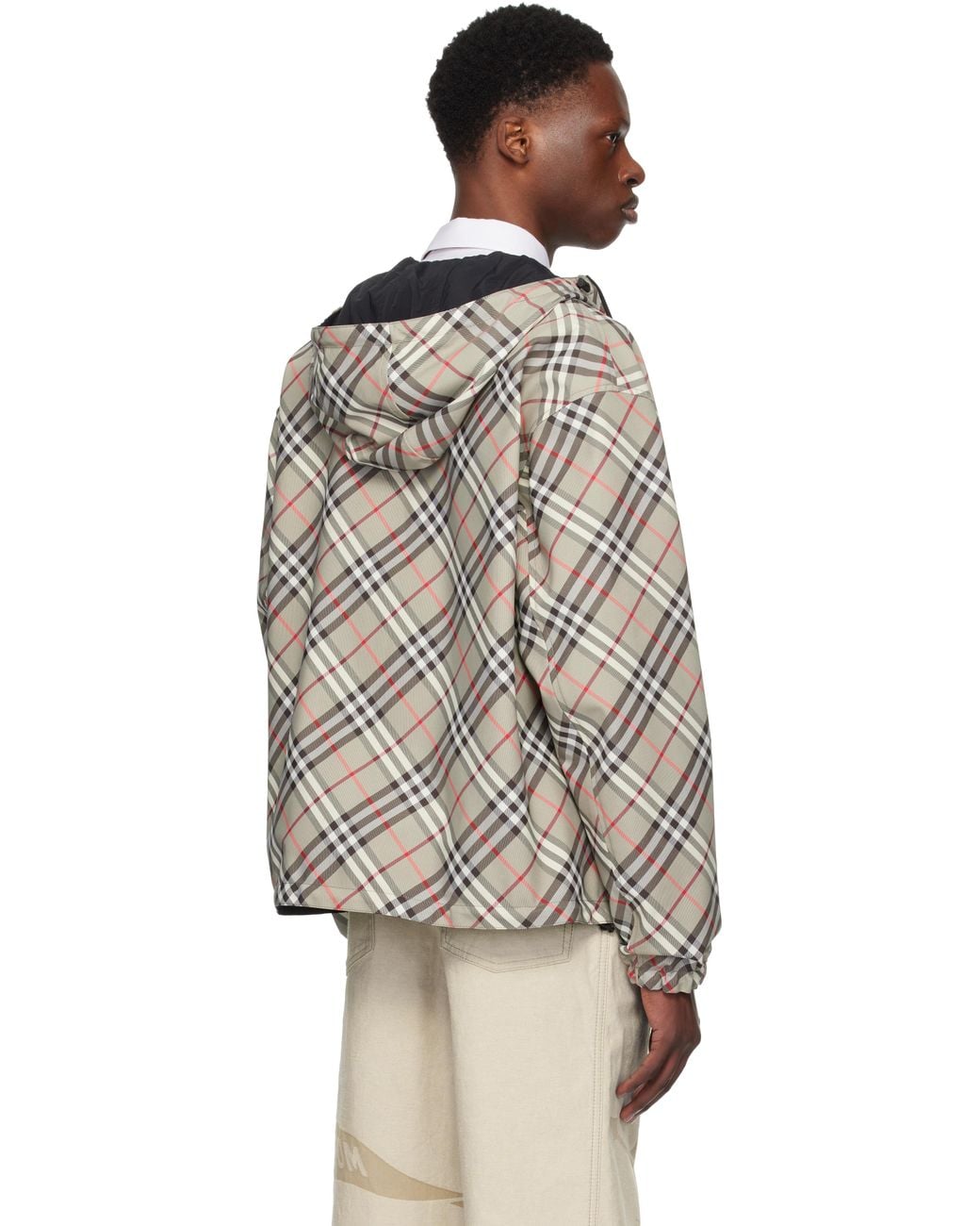 Burberry Taupe & Check Reversible Jacket in Black for Men | Lyst UK