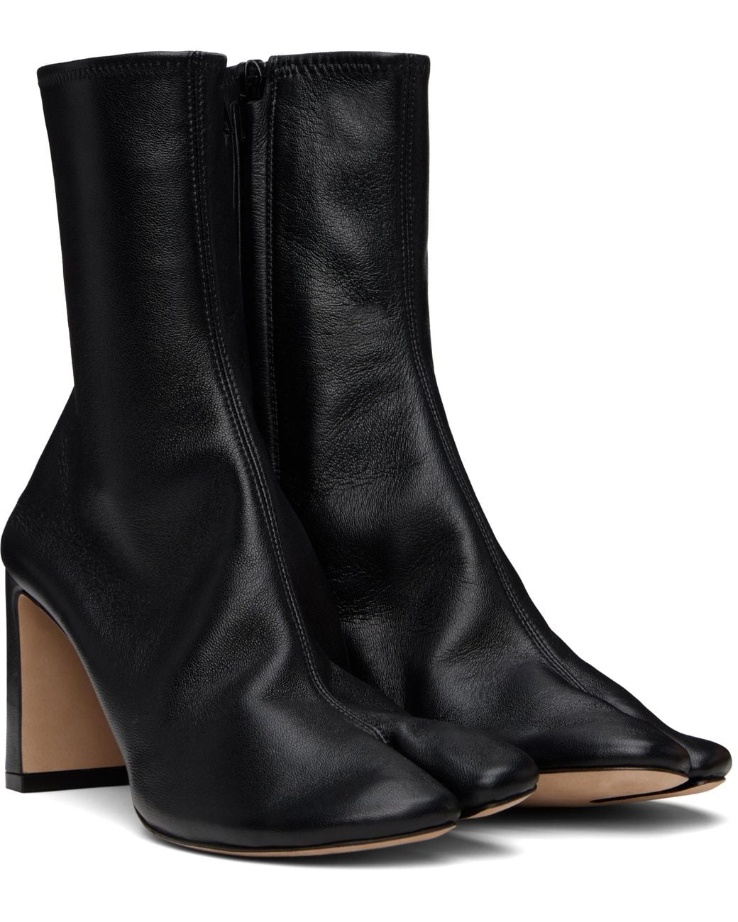Christen Ssense Exclusive Tabi Stretch Boots in Black | Lyst