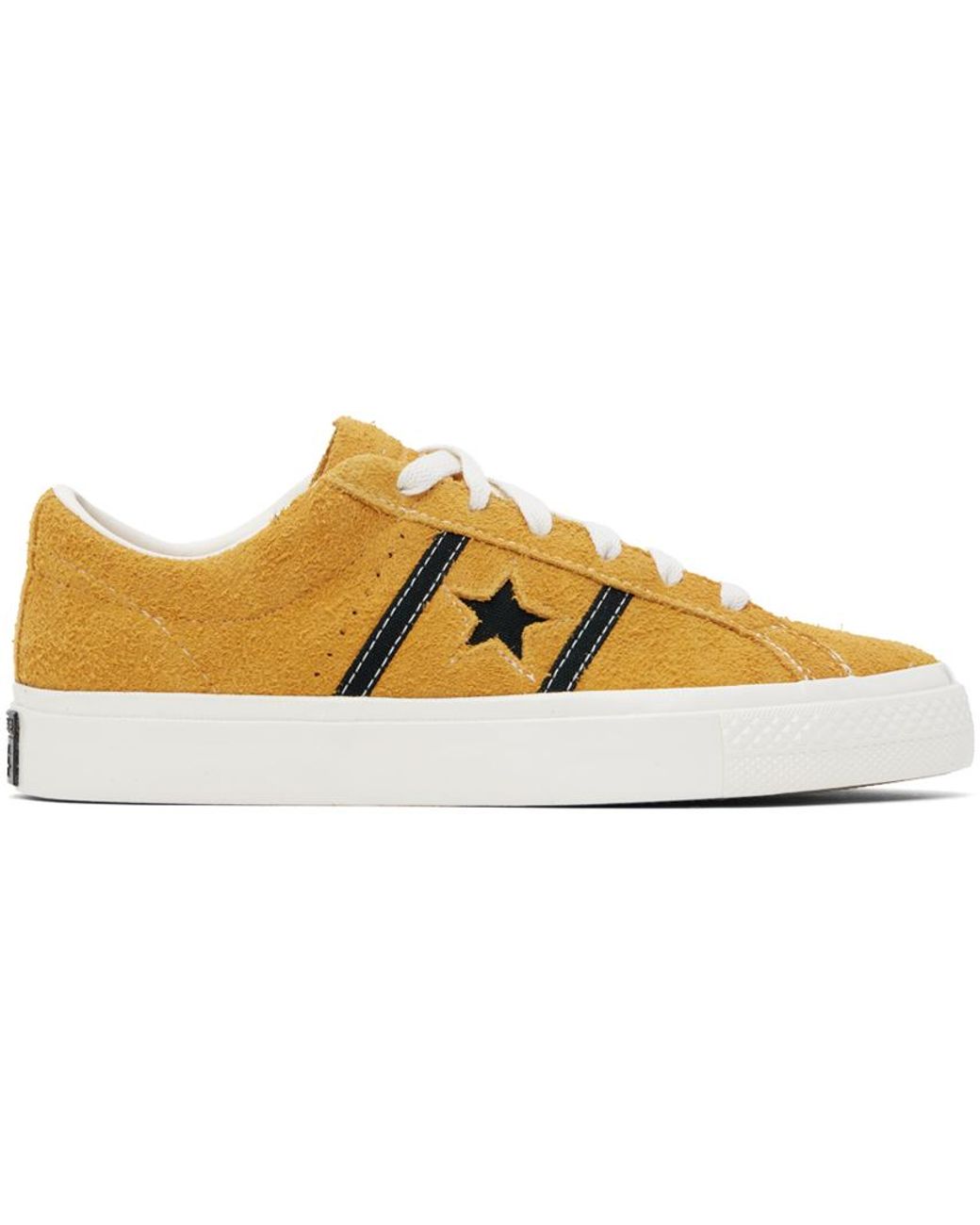 Converse Yellow One Star Academy Pro Suede Low Top Sneakers in Black ...