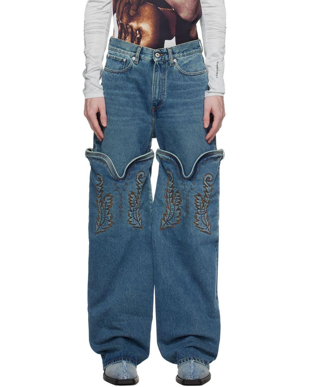 Y. Project Blue Maxi Cowboy Jeans for Men | Lyst
