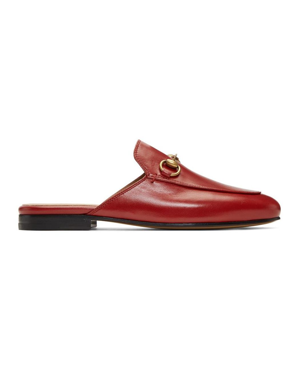 Gucci Princetown Slides in Red | Lyst