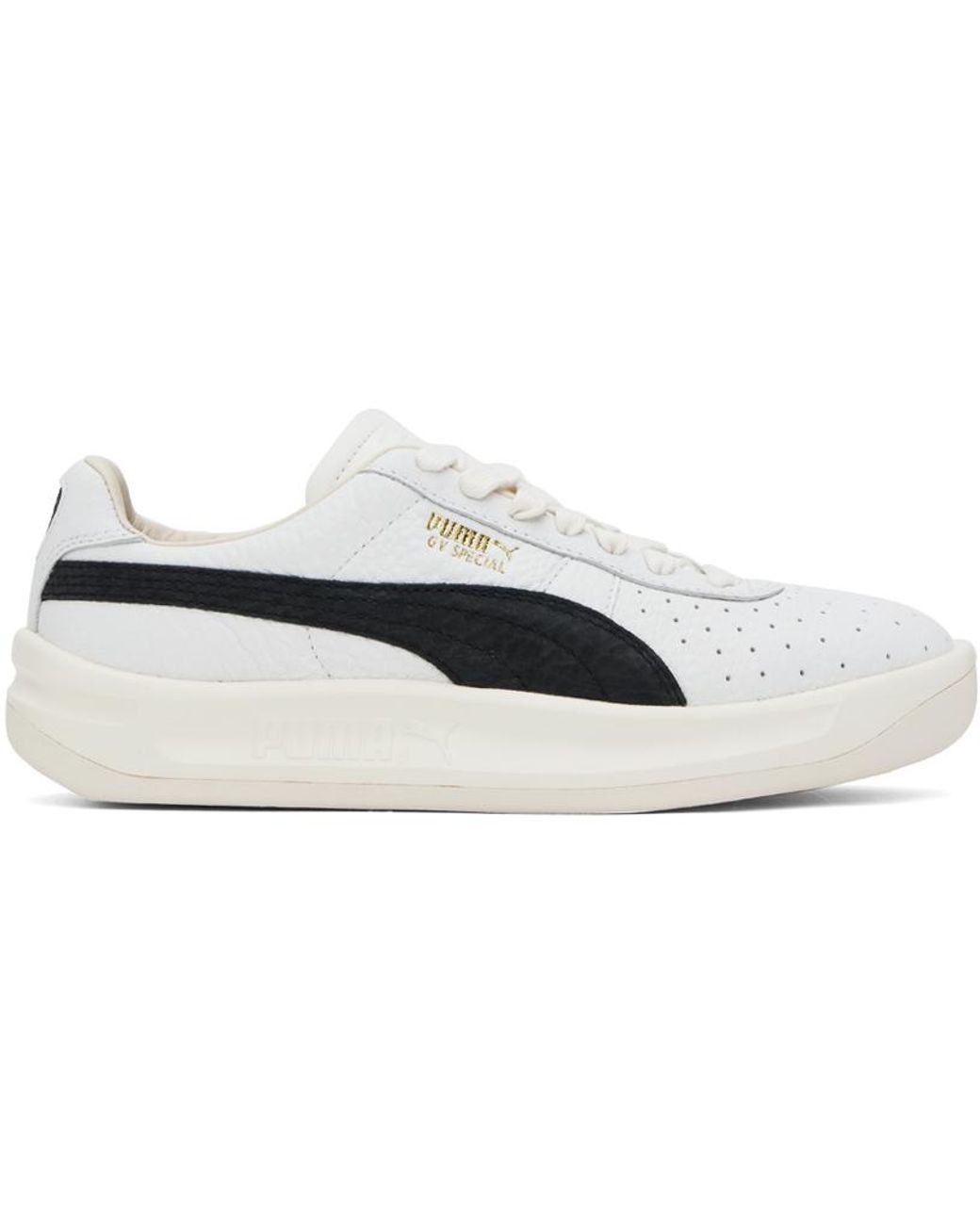 PUMA Grained Leather Perforated Sneakers in Black for Men | Lyst