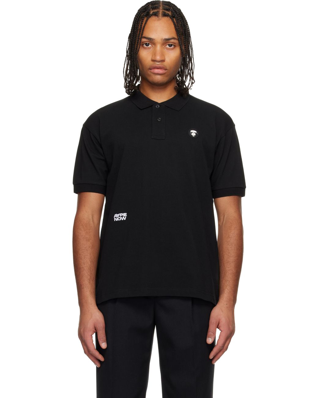 Aape By A Bathing Ape 'Aapenow' Moonface Logo Polo in Black for Men ...