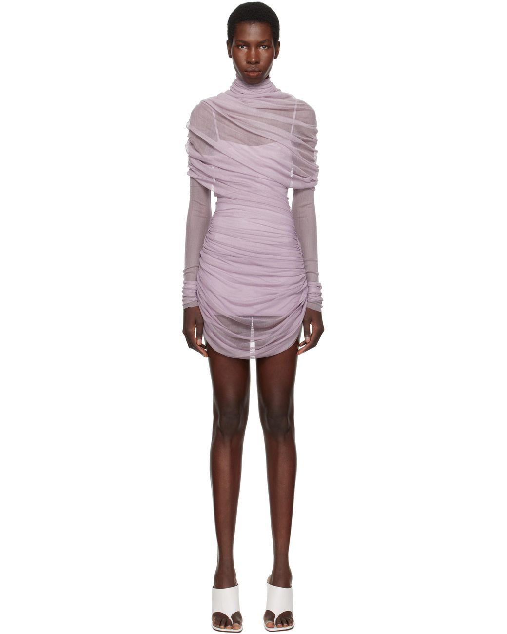 Christopher Esber Christo Sheer Wrap Minidress in Black | Lyst