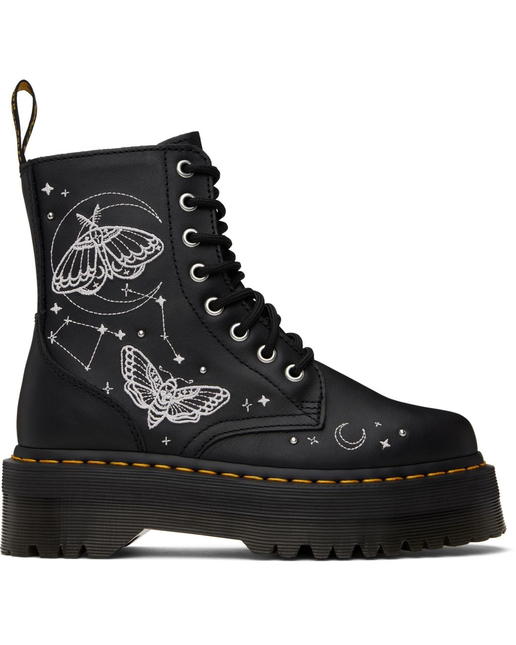 Dr. Martens Jadon Celestial Moth Embroidered Platform Boots in Black | Lyst