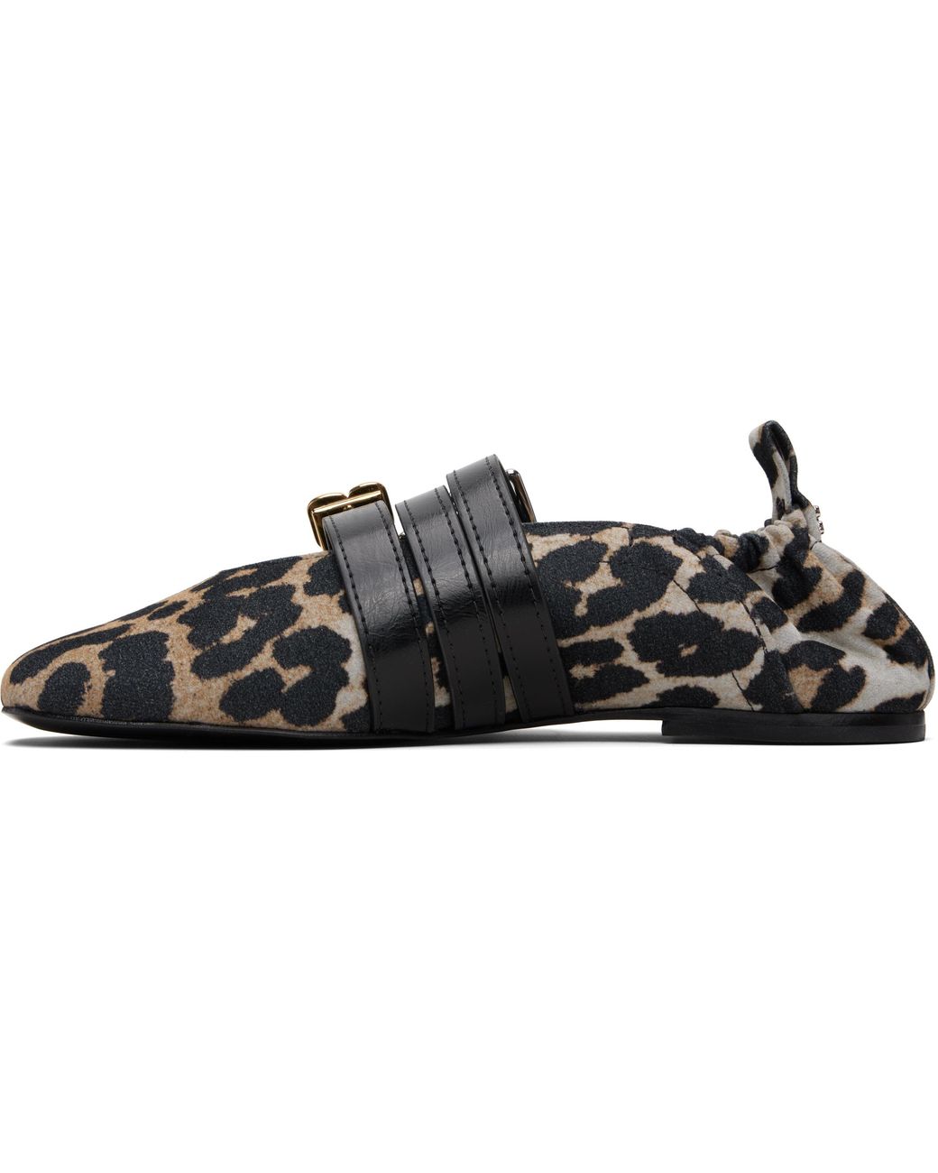 Ganni Sue Triple Ballerina Flats in Black | Lyst UK