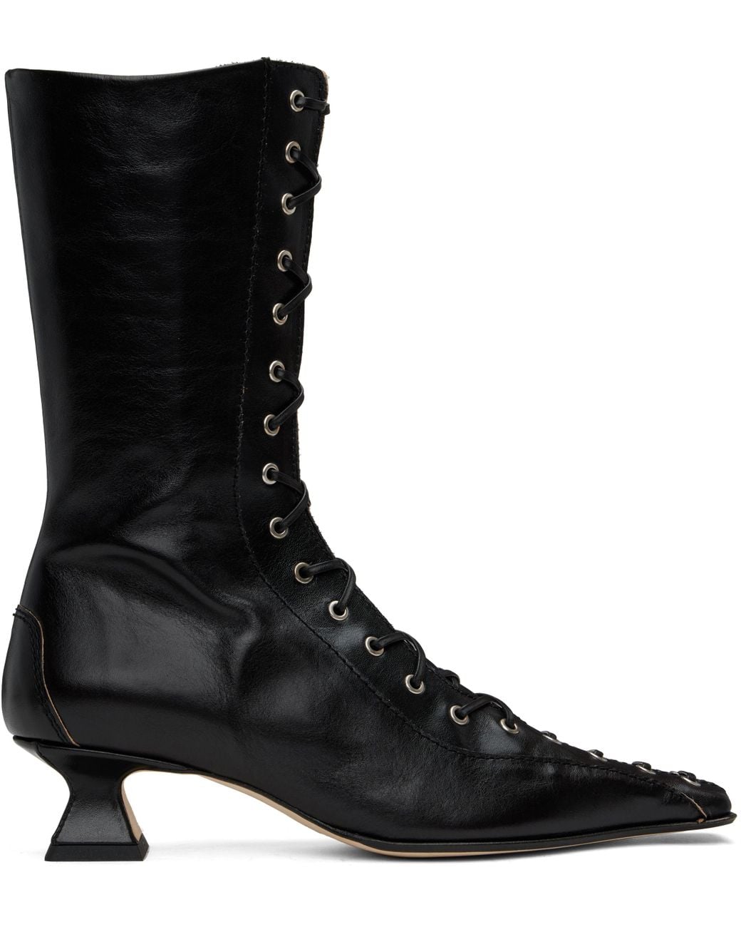 Miista Emile Lace-Up Boots in Black | Lyst