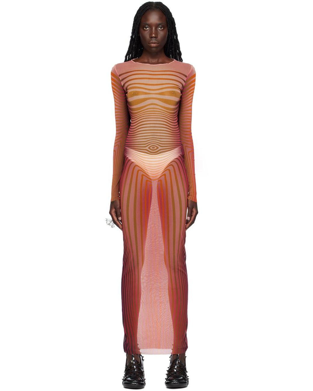 Jean Paul Gaultier Red 'the Body Morphing' Maxi Dress in Black | Lyst