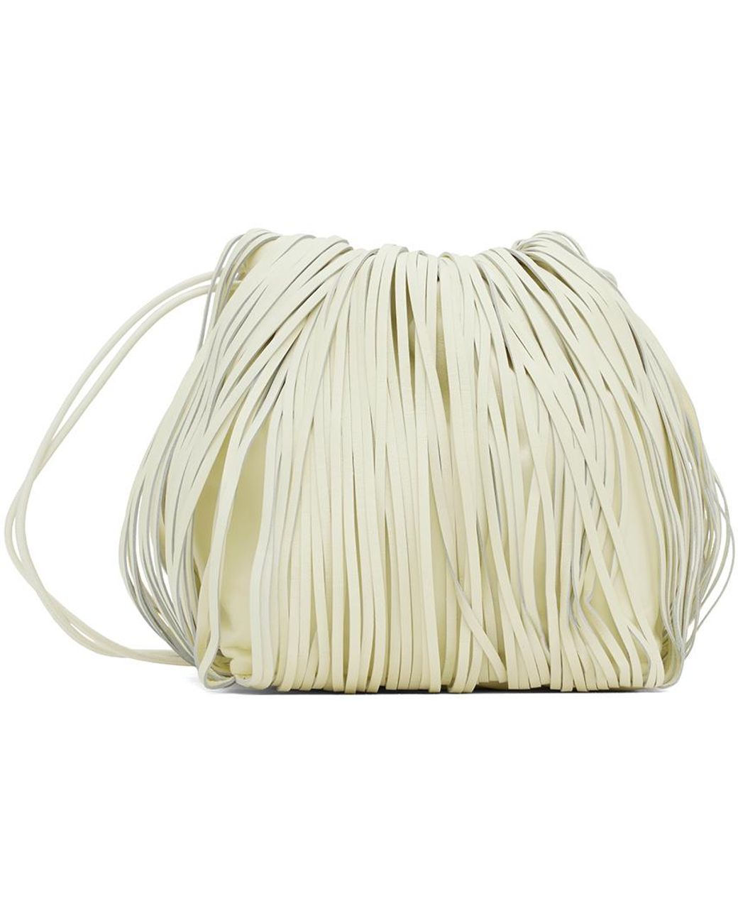 Jil Sander Off-white Dumpling Fringe Bag in Black | Lyst