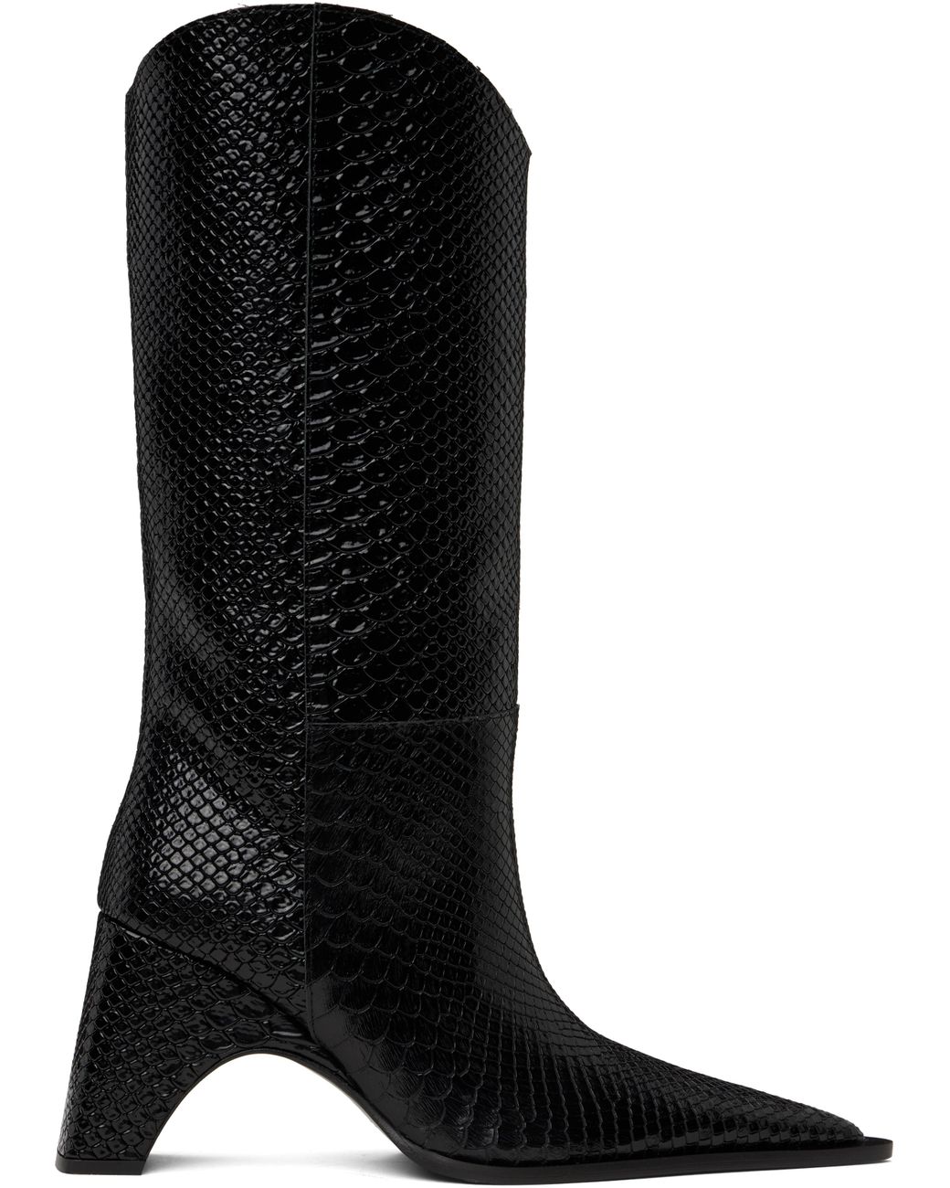 Coperni Python Embossed Bridge Cowboy Boots in Black | Lyst