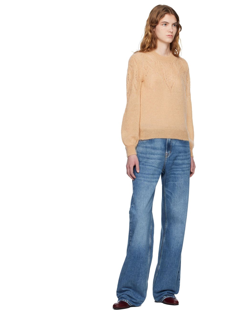 Isabel Marant Tan Jenia Openwork Mohair Knit Sweater in Blue | Lyst UK