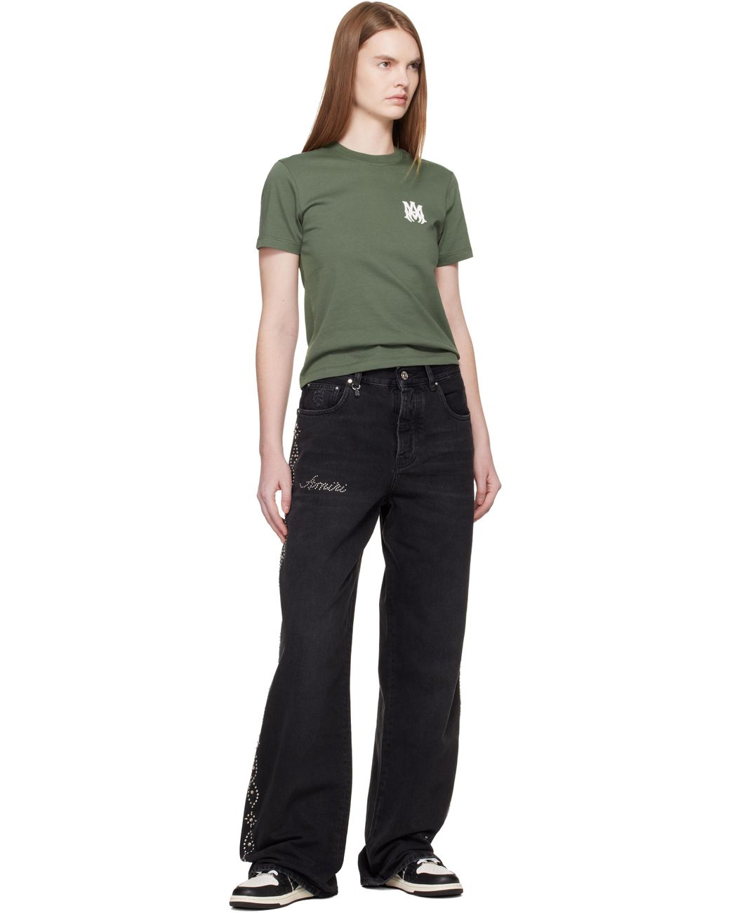 Amiri Stud baggy Jeans in Black | Lyst UK