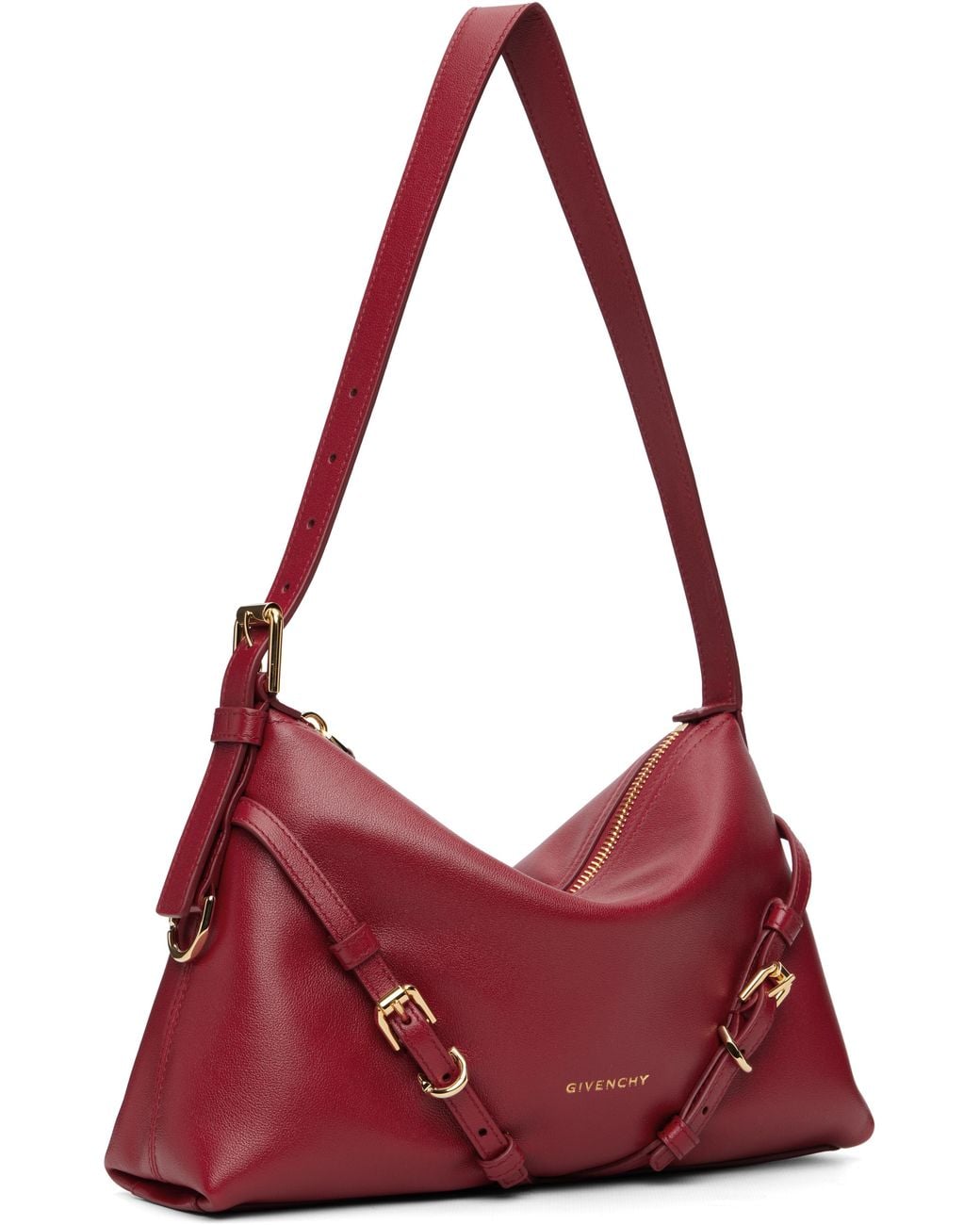 Givenchy Mini Voyou Shiny Leather Bag in Red | Lyst UK