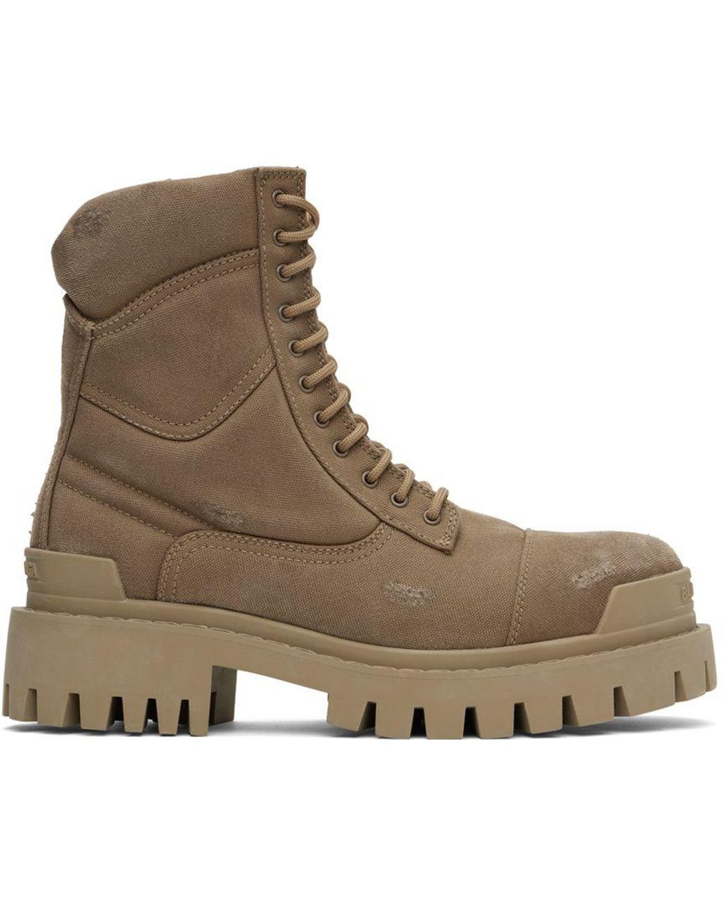 Balenciaga Beige Combat Strike Boots in Brown for Men | Lyst