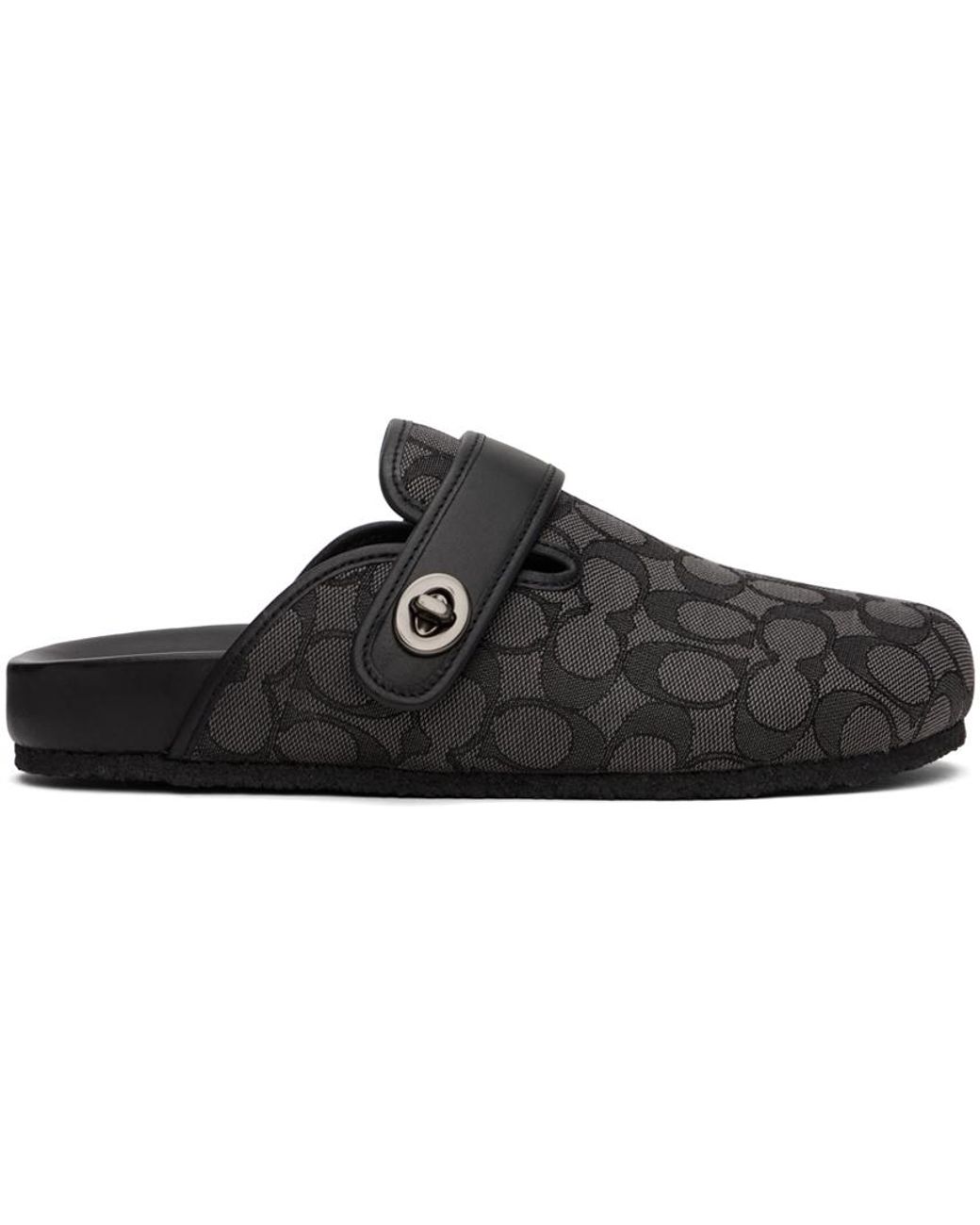COACH Gray & Black Signature Jacquard Clogs for Men | Lyst Canada