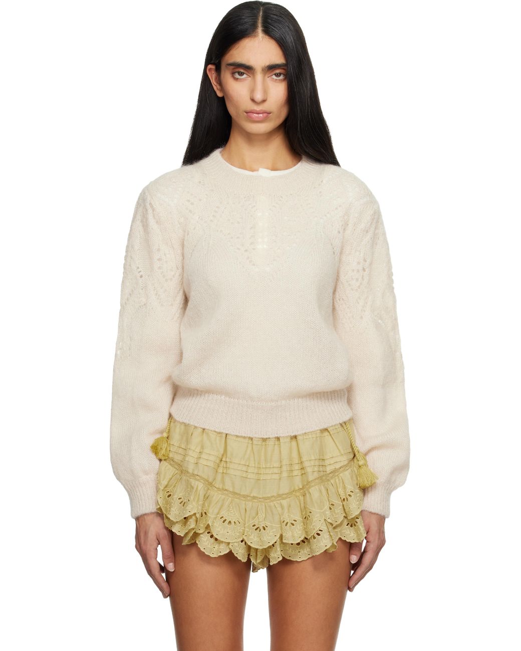 Isabel Marant Jenia Openwork Mohair Knit Sweater | Lyst