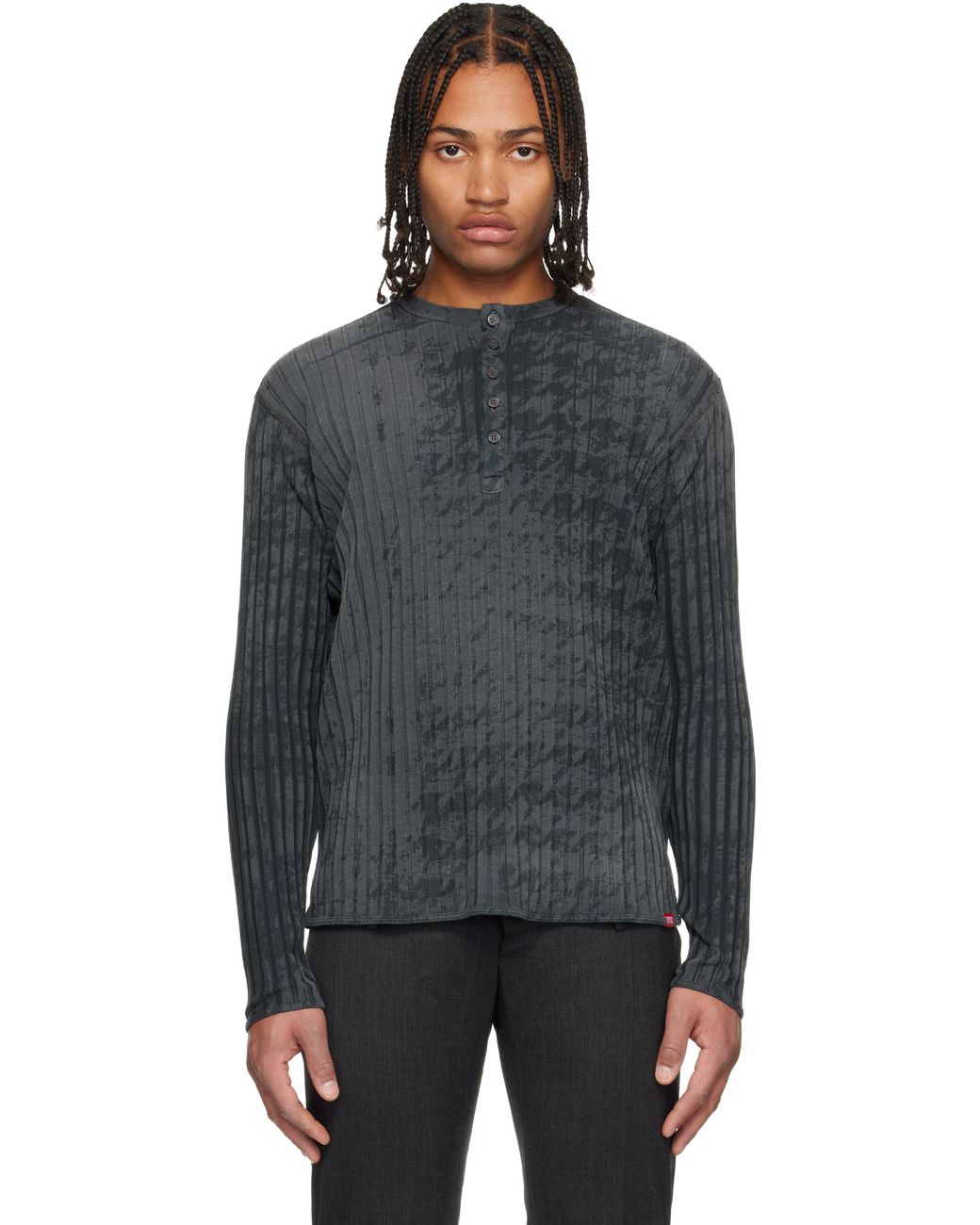 DIESEL T-Ally-Pie Henley in Black for Men | Lyst