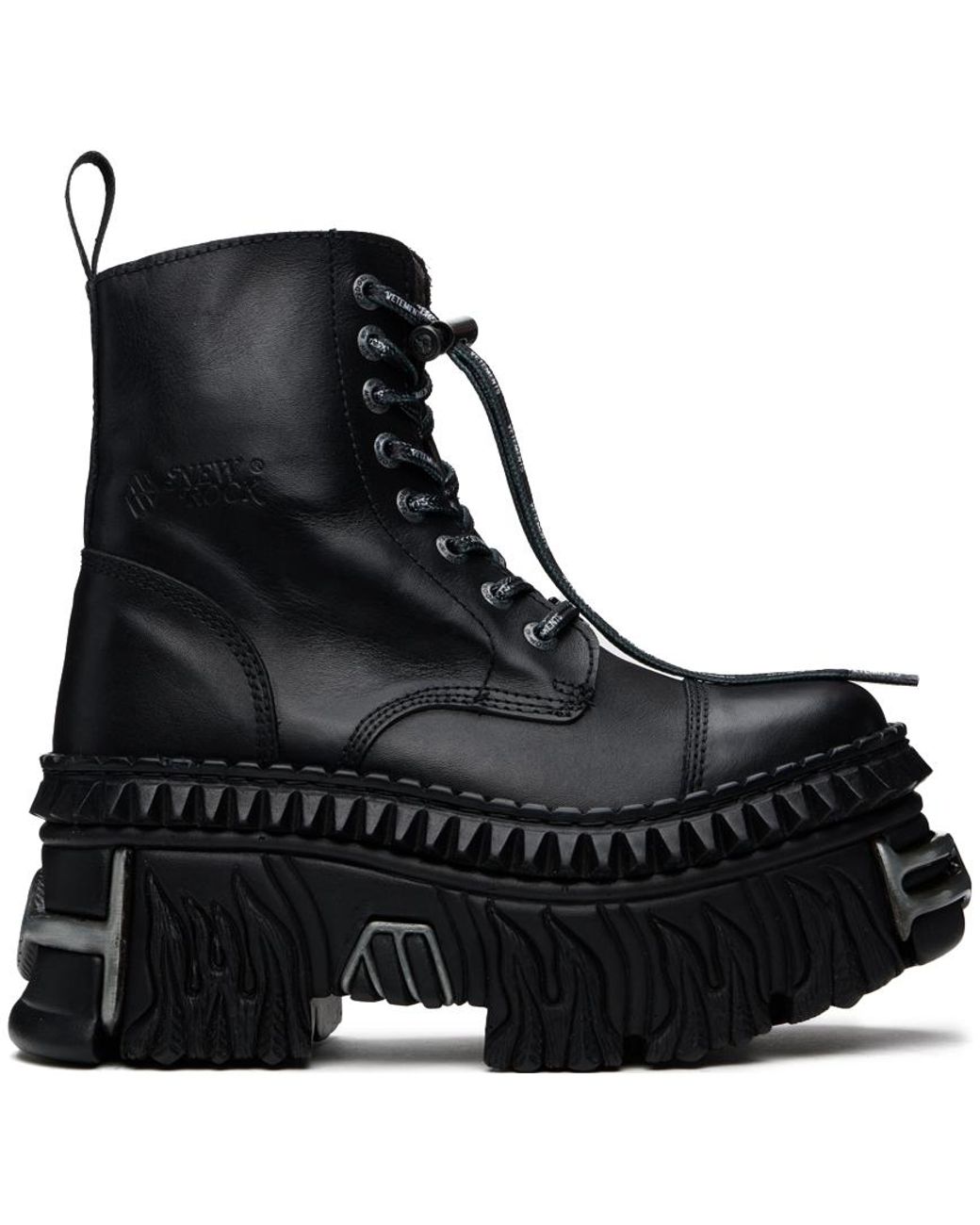 Vetements New Rock Edition Combat Boots in Black for Men | Lyst