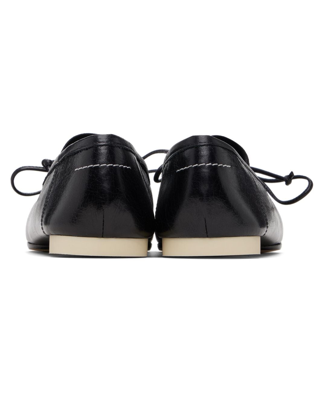 MM6 by Maison Margiela Numeric Square-Toe Ballerina Flats in Black | Lyst