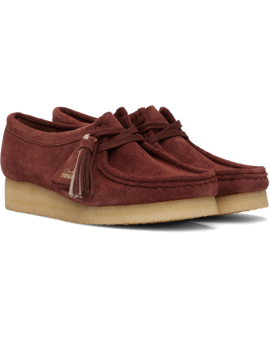 Clarks Burgundy Wallabee Derbys in Black | Lyst UK