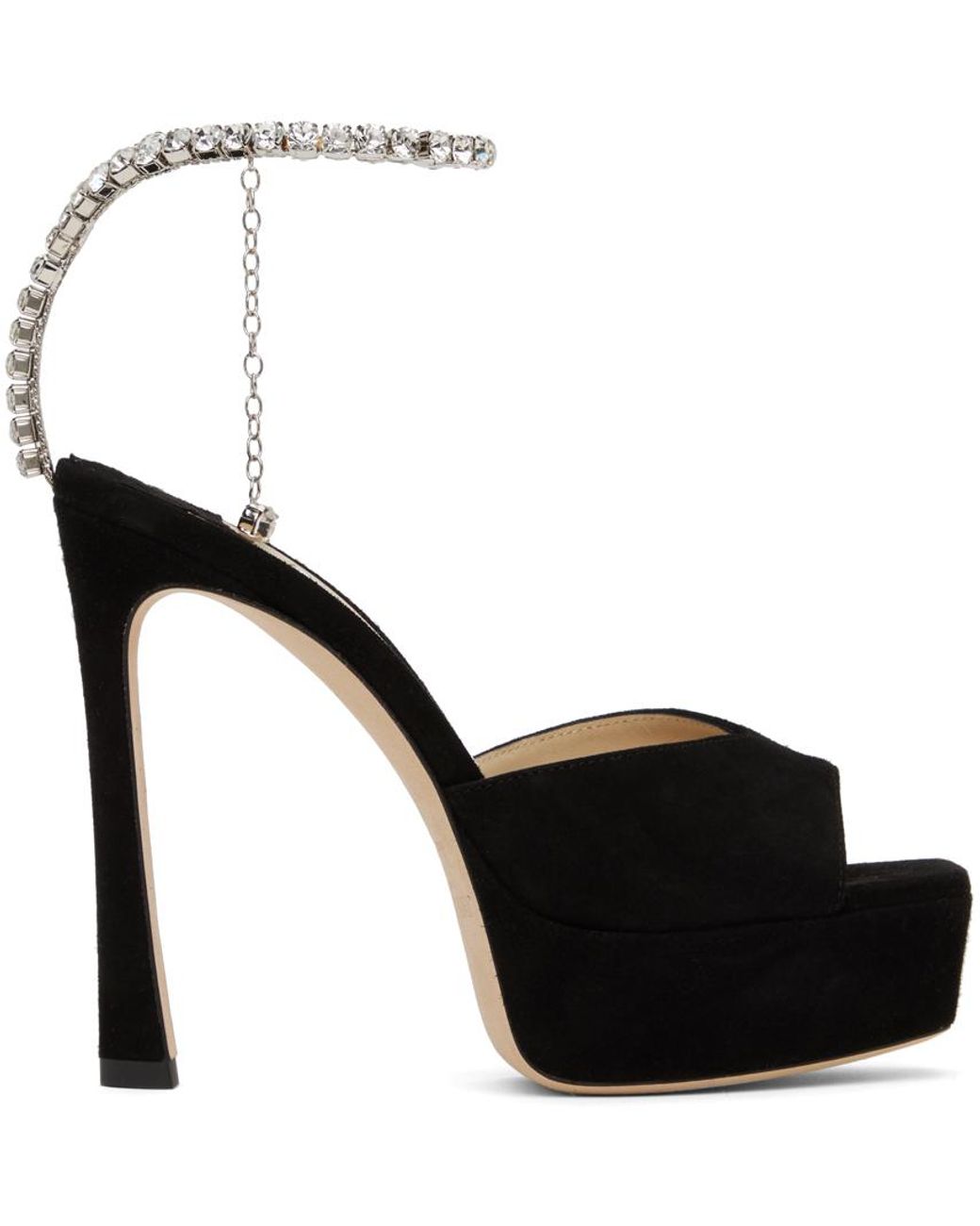 Jimmy Choo Black Saeda Platform 125 Heeled Sandals | Lyst