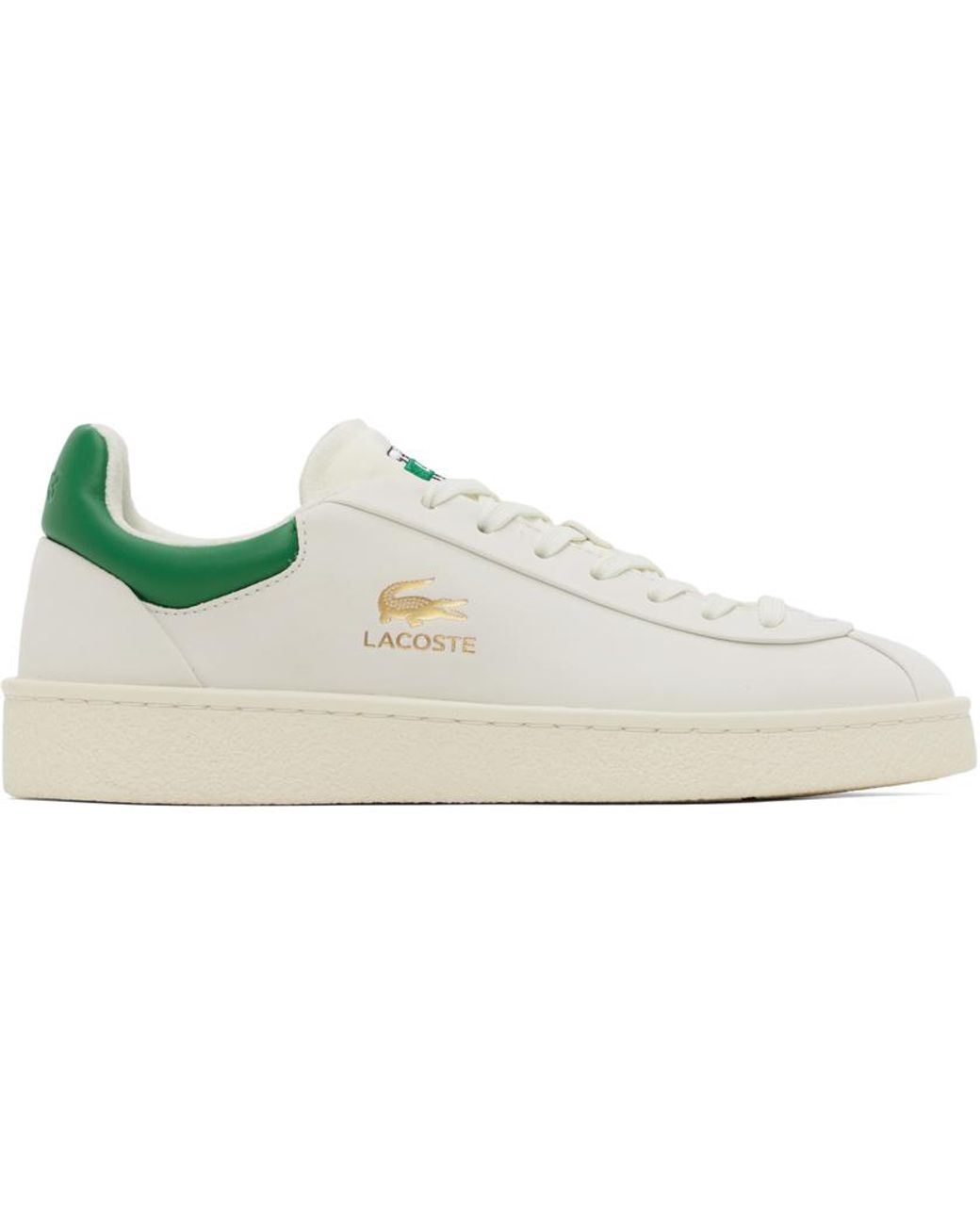 Lacoste White & Green Baseshot Premium Sneakers in Black for Men | Lyst
