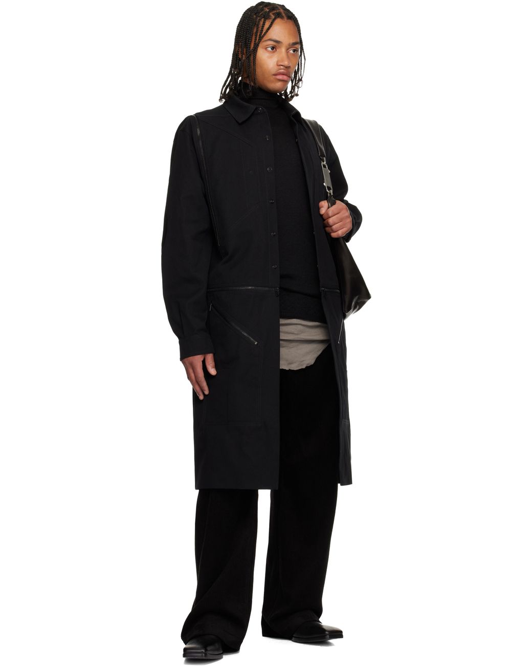 Rick Owens Concordians Bonotto Capsule Heizer Long Coat in Black for ...