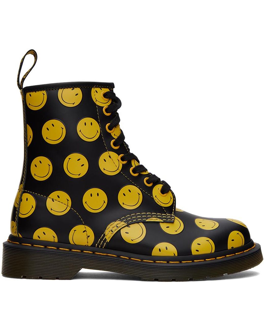 Dr. Martens 1460 Smiley Boots in Black | Lyst UK