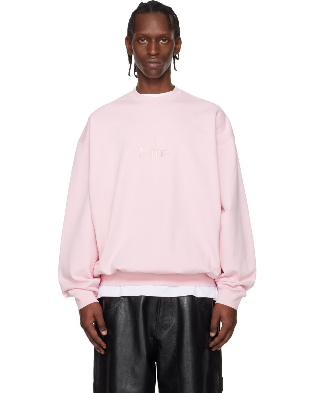 Vetements 'Paris' Embroidered Sweatshirt in Pink for Men | Lyst UK