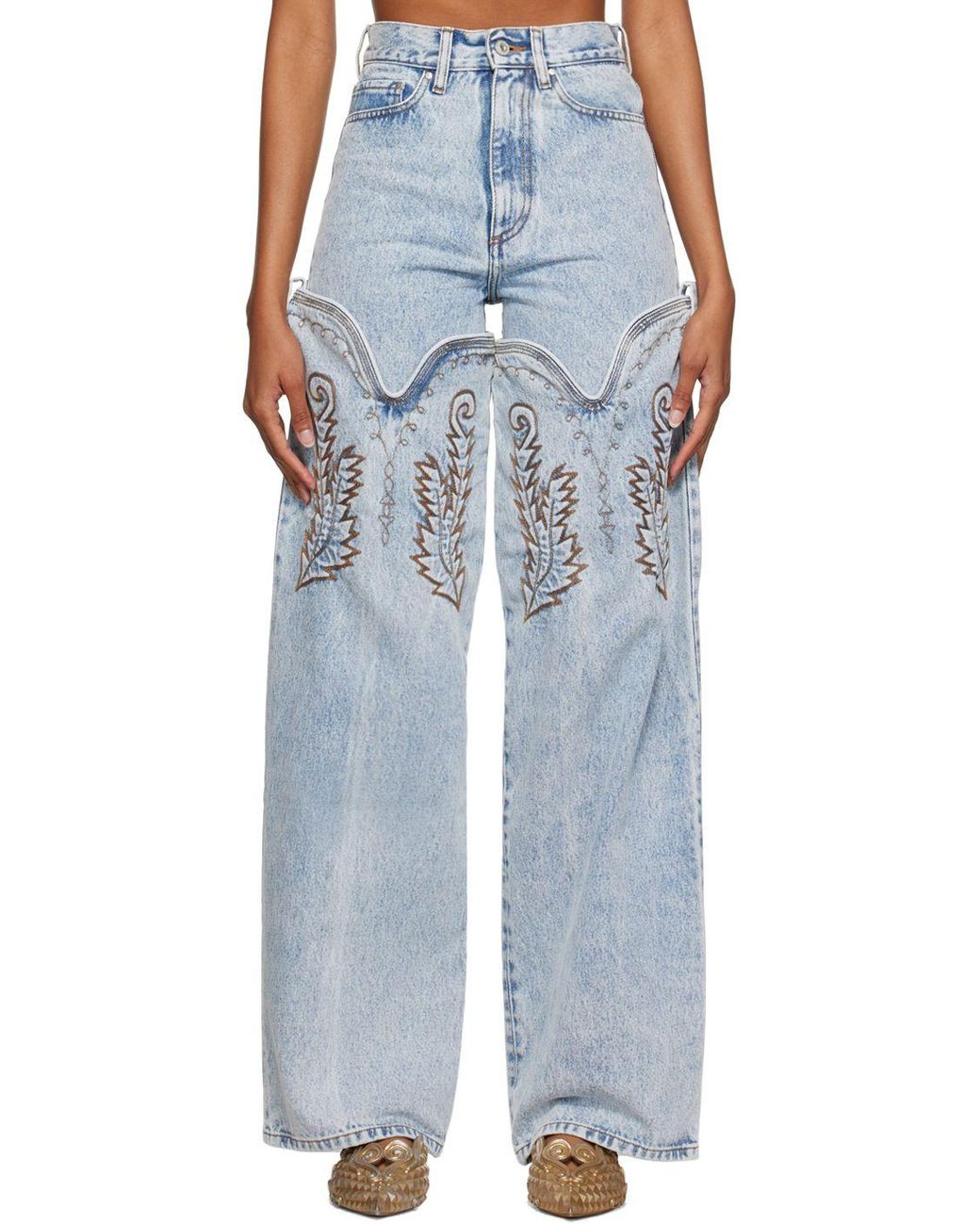 Y. Project Cowboy High Cuff Jeans in Black | Lyst