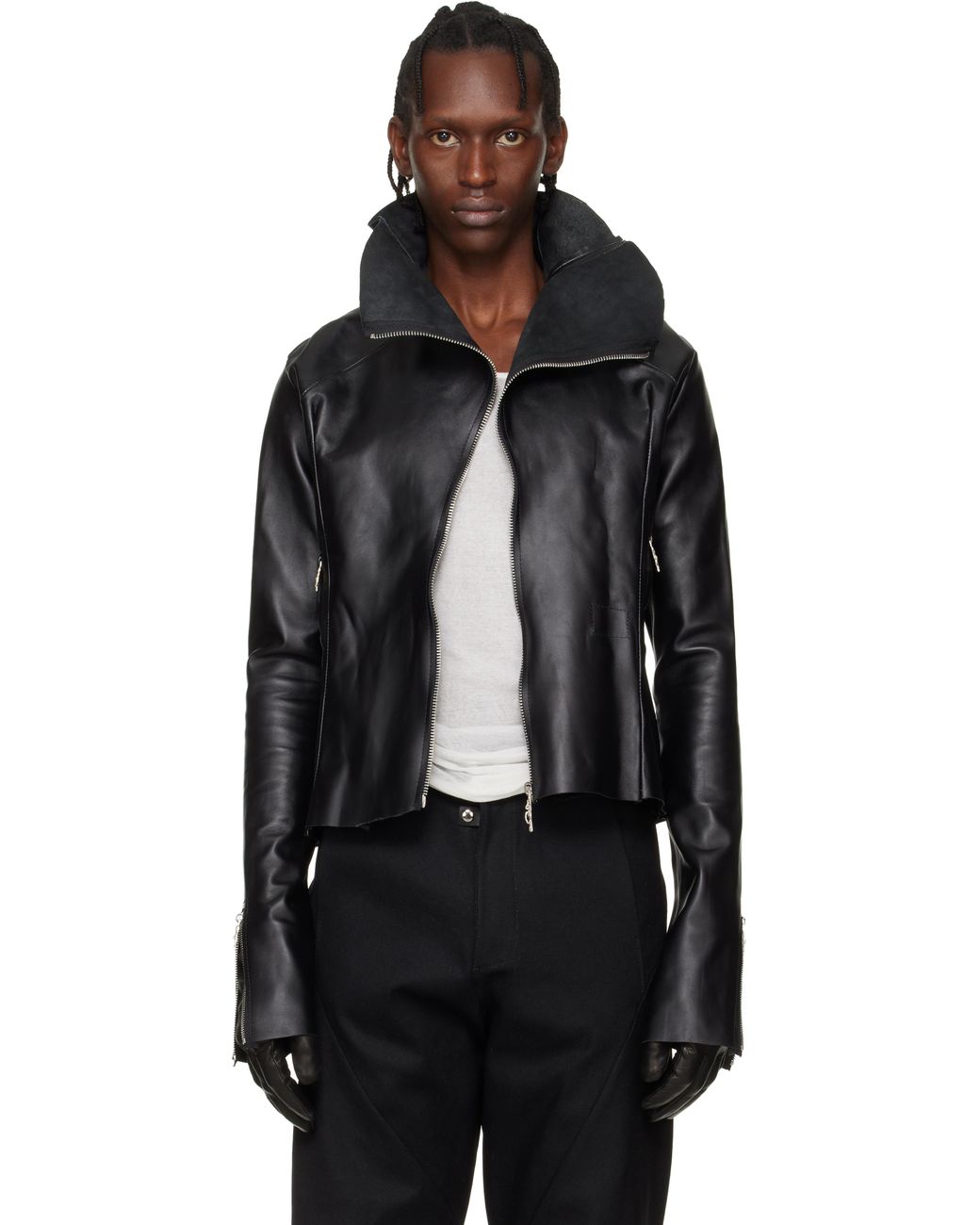 SWAMPGOD Rivet Leather Jacket in Black for Men | Lyst UK