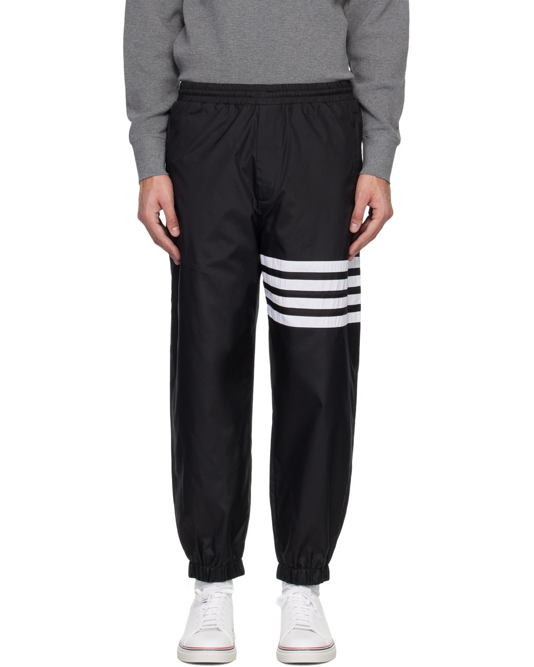 Thom Browne Shiny Ripstop 4-Bar Track Pants in Black for Men | Lyst UK