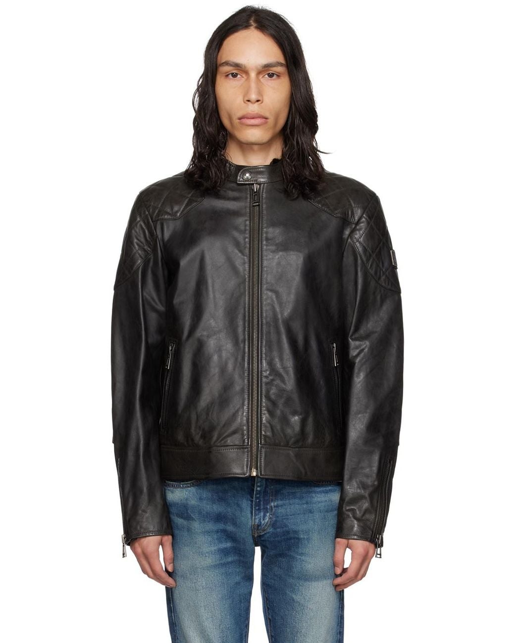 Belstaff Legacy Outlaw Leather Jacket in Black for Men | Lyst