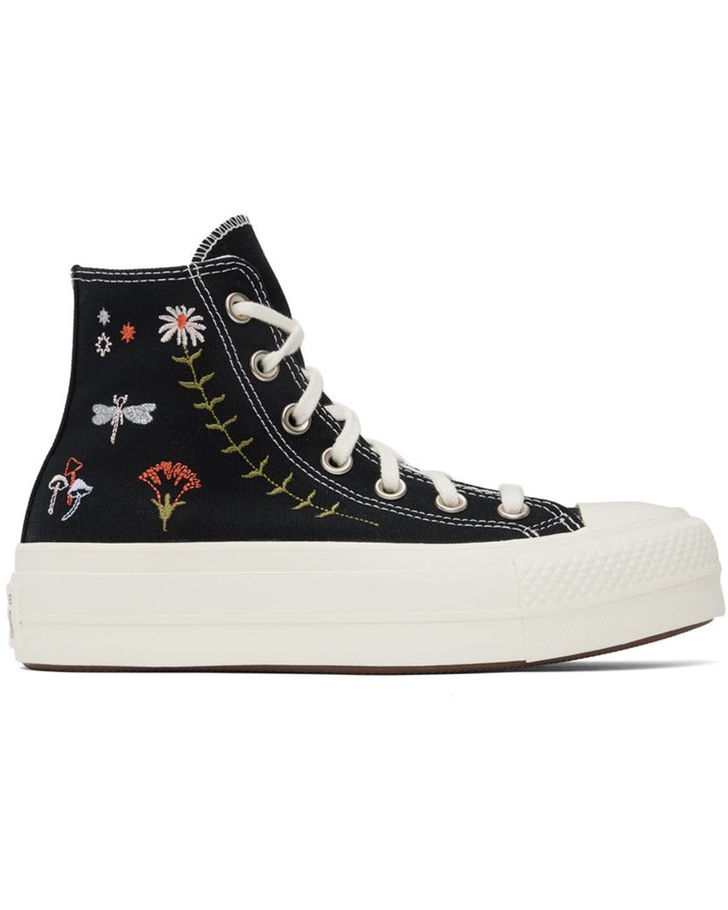 Converse Black Chuck Taylor All Star Lift Platform Enchanted Garden ...